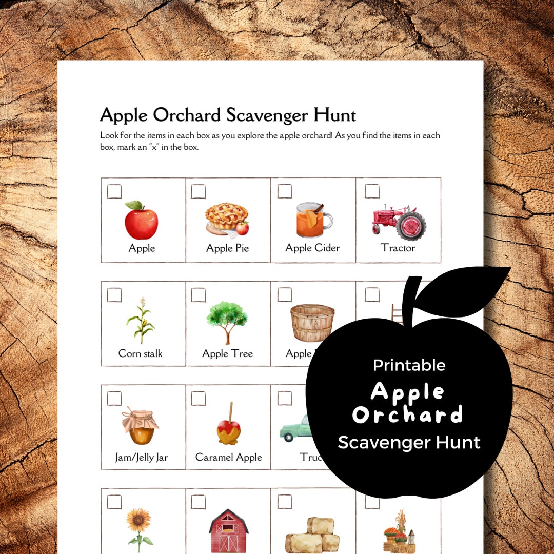 Printable Apple Orchard Scavenger Hunt Family Activity - Etsy