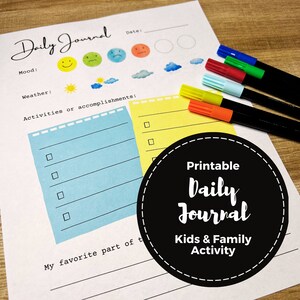Printable Kids and Family Daily Journal Page Activity - Etsy