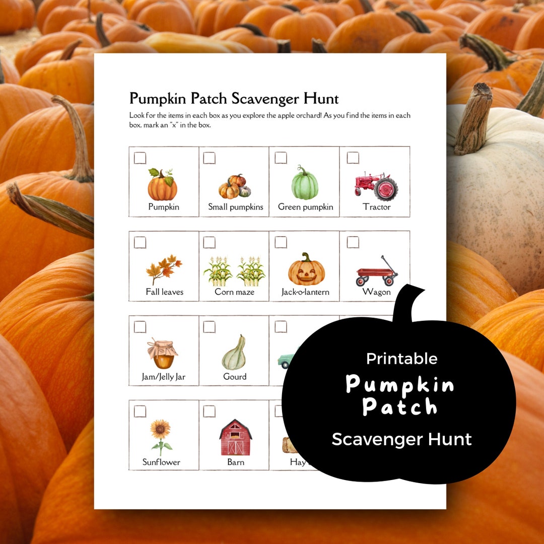 Printable Pumpkin Patch Scavenger Hunt Family Activity - Etsy