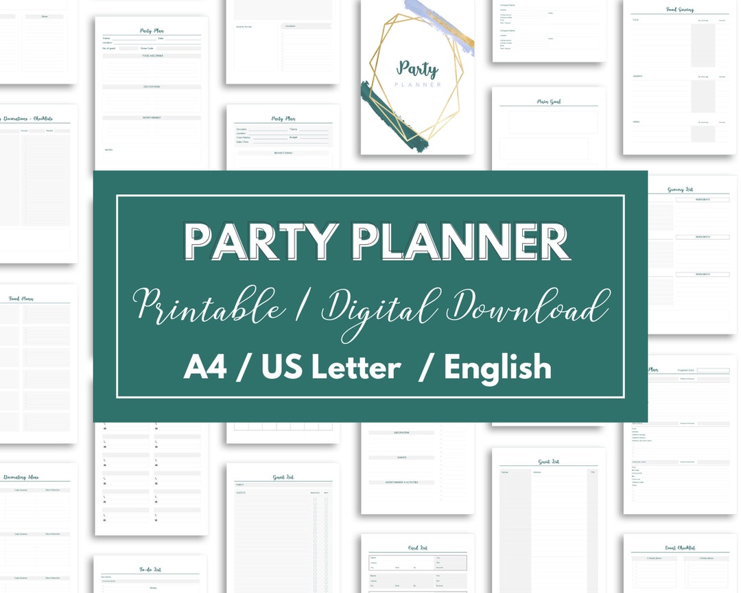 Printable Party Planner PDF Digital Download - Etsy