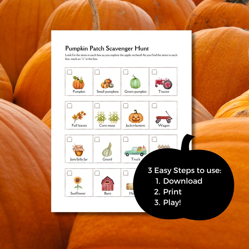 Printable Pumpkin Patch Family Activity Book Instant Download - Etsy