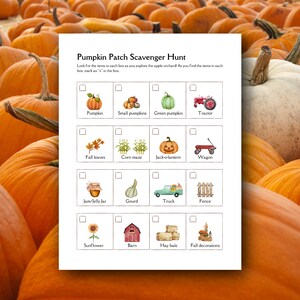 Printable Pumpkin Patch Scavenger Hunt Family Activity - Etsy