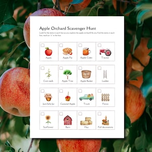 Printable Apple Orchard Scavenger Hunt Family Activity - Etsy