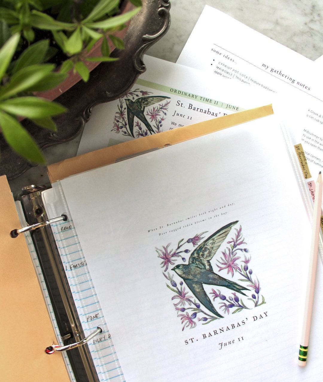 PRINTABLE - DIGITAL St. Barnabas (liturgical Binder Pages) - Etsy