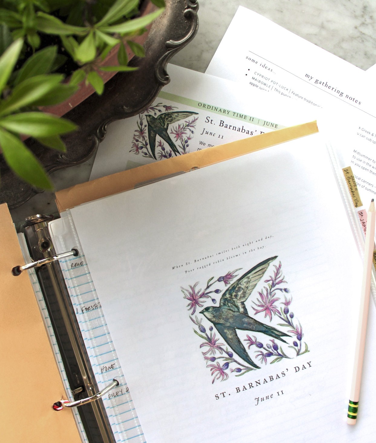 PRINTABLE - DIGITAL St. Barnabas (liturgical Binder Pages) - Etsy