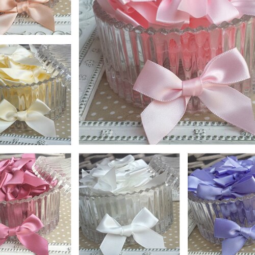 Satin Ribbon Bows 5cm Wide Stick on Self Adhesive Pre-tied - Etsy