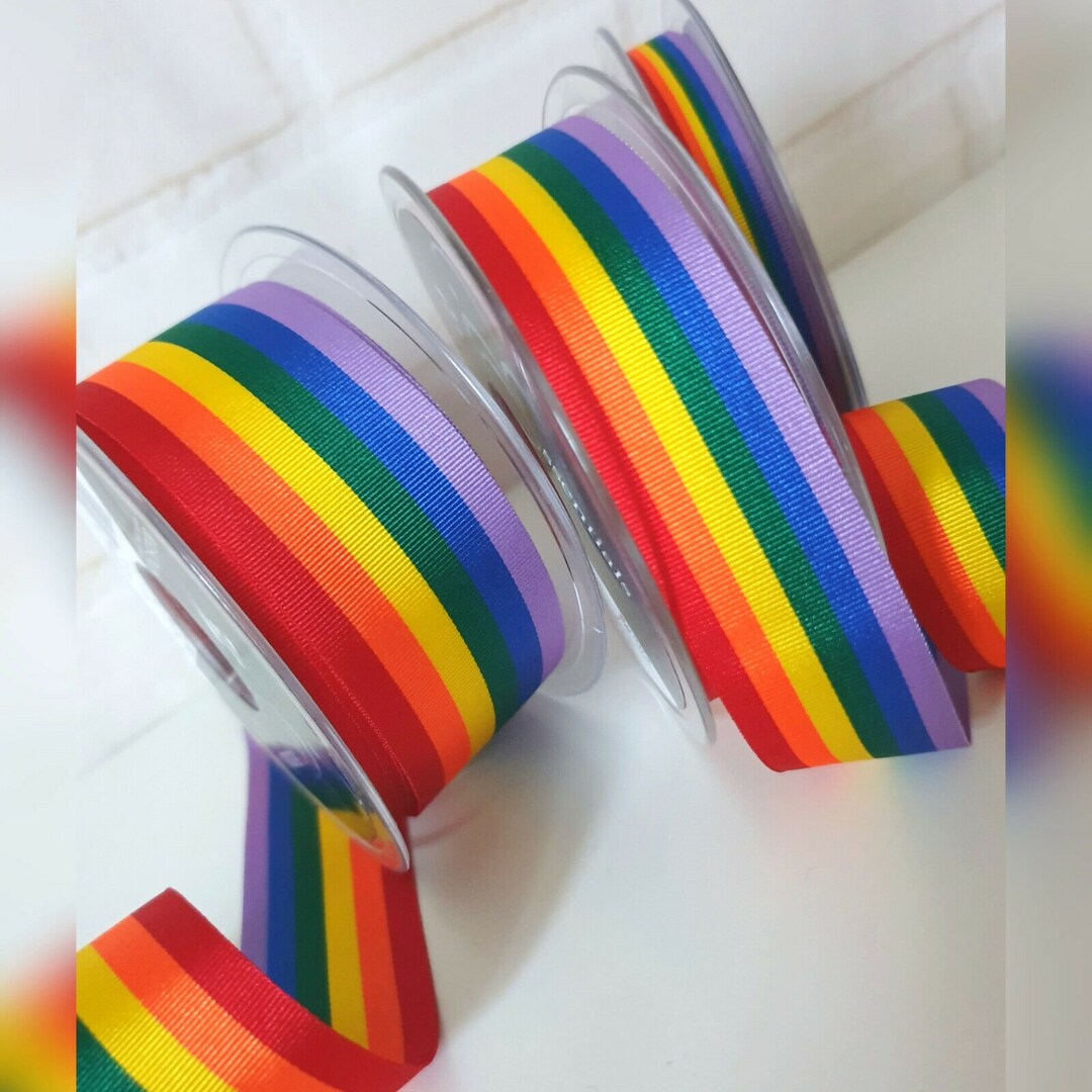 10, 15, 25, 35mm Rainbow Ribbon. Pride Flag Lgbtq Inclusive Love ...