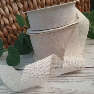 30, 50mm Fine Open Weave Ribbon. Burlap, Hessian, Rustic, Natural ...