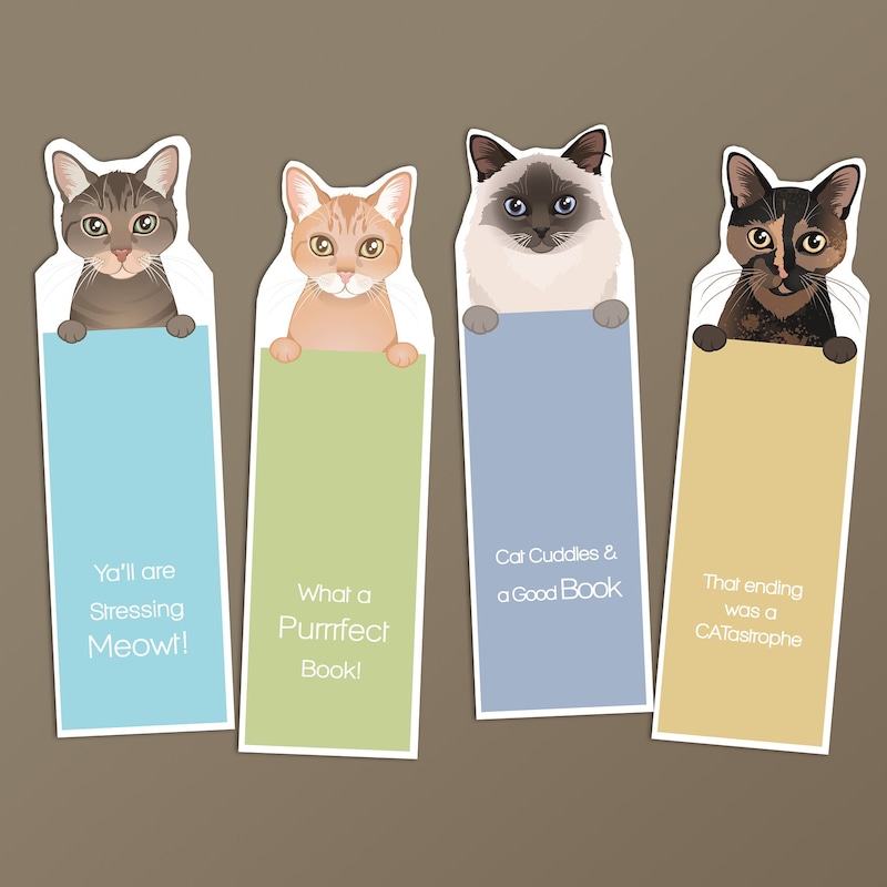 Cat Bookmark Printable - Etsy