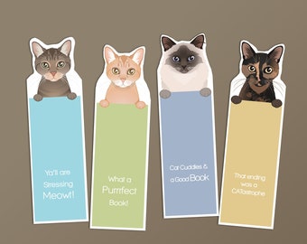 Printable Cat Bookmarks, Printable Bookmark, Digital Print, Instant ...
