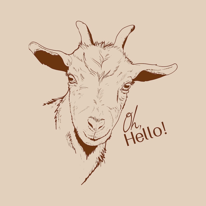 Hand Drawn Goat Clipart Goat Prints Farmhouse Decor Vector - Etsy
