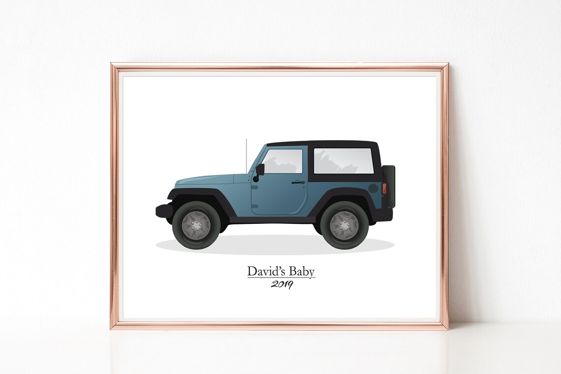 Custom Car Portrait Illustration Personalized Portrait Old - Etsy