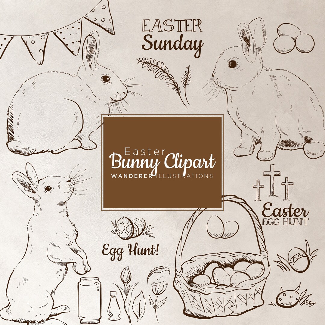 Hand Drawn Easter Clipart, Easter Egg Prints, Commercial Use, Easter ...