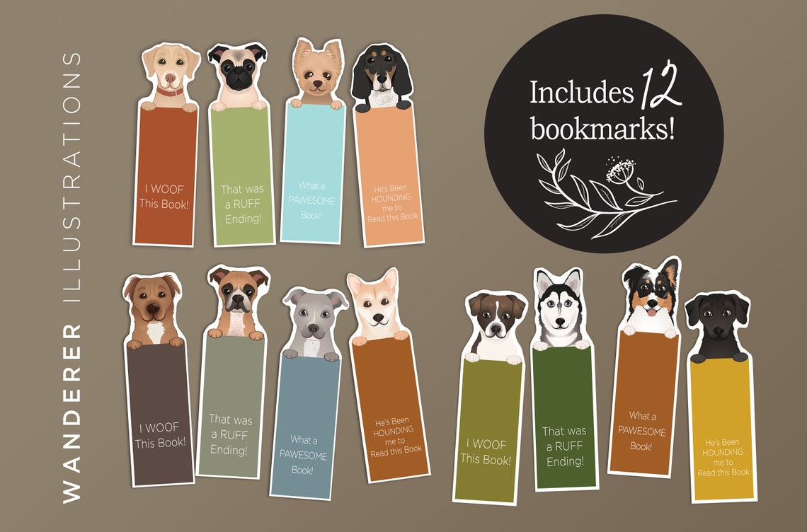 Printable Dog Breed Bookmarks, Dog Lover Gift (PDF) - Etsy UK