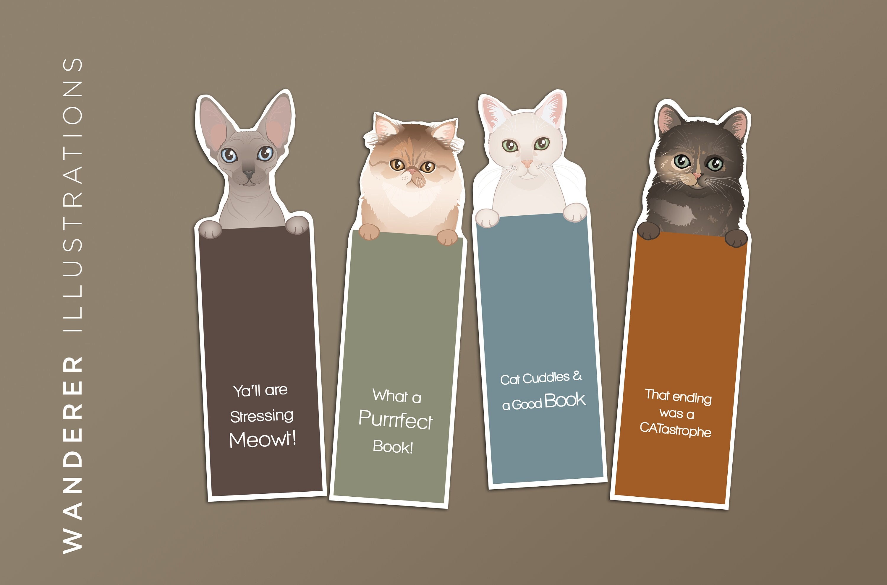 Printable Cat Bookmarks Printable Bookmark Digital Print - Etsy Australia