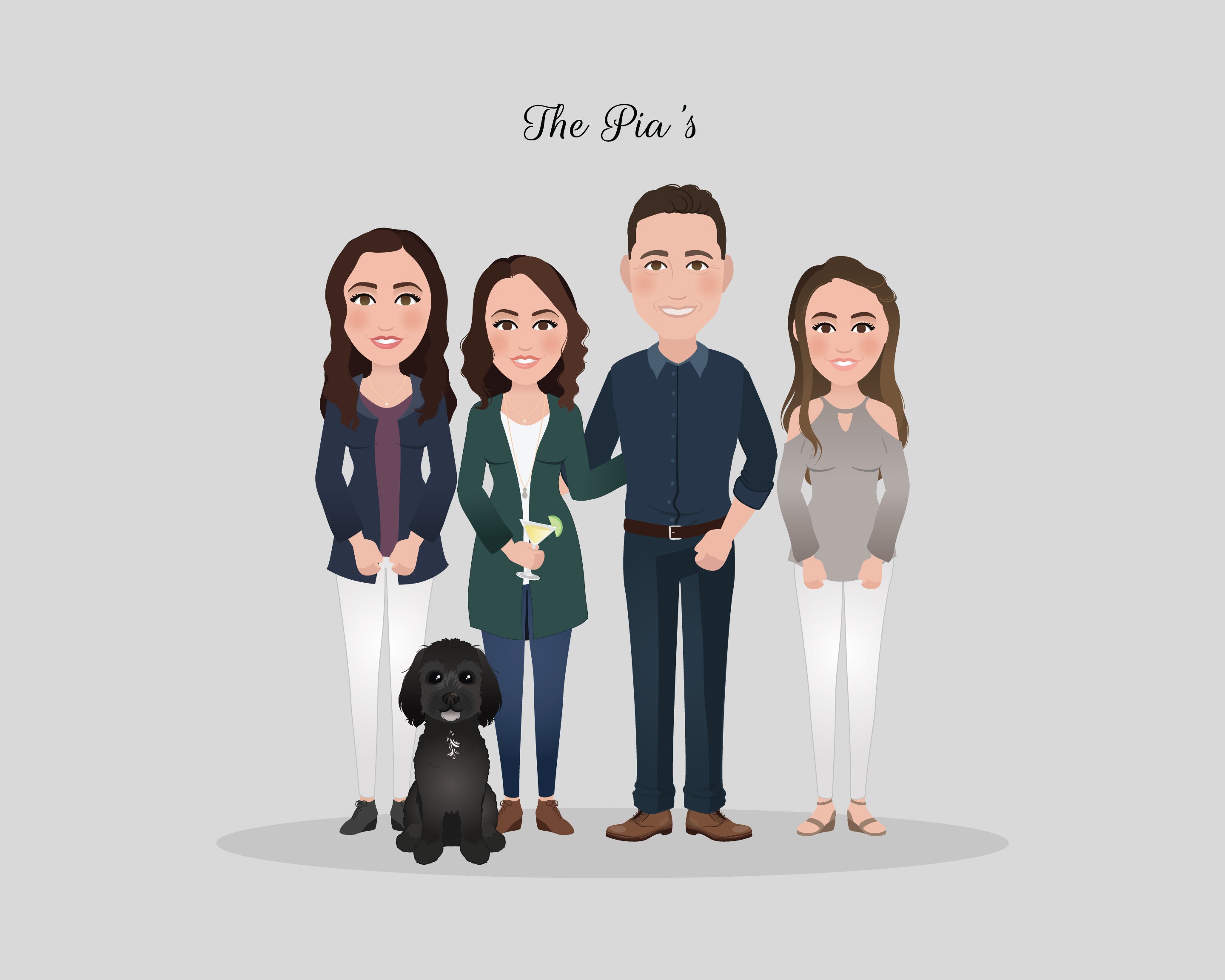 Custom Family Portrait Illustration Digital Personalized | Etsy