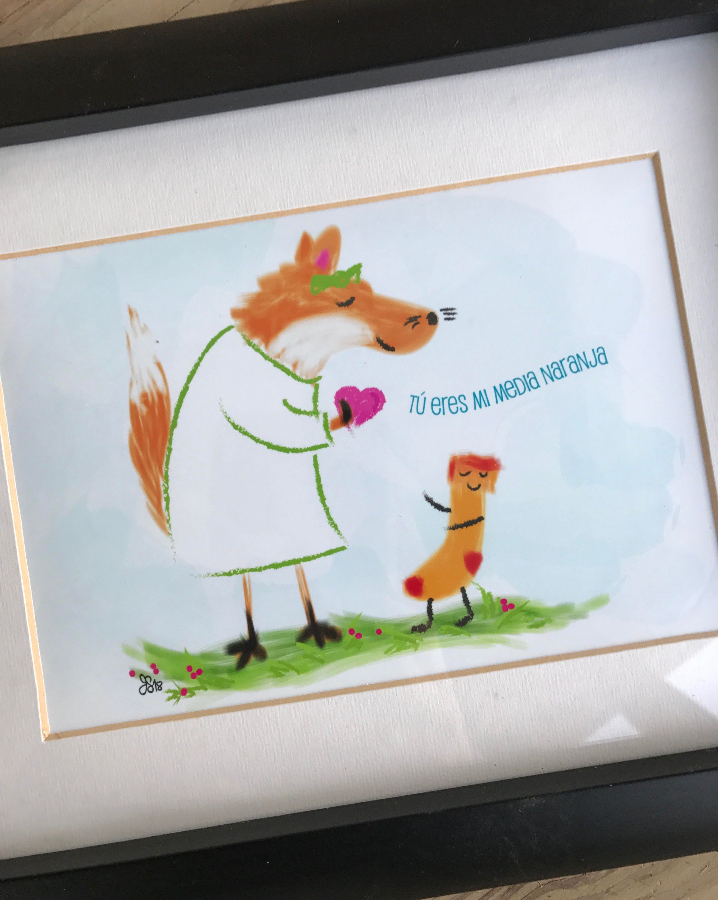 Mi Media Naranja Spanish Multicultural Art Digital Print for Valentine ...