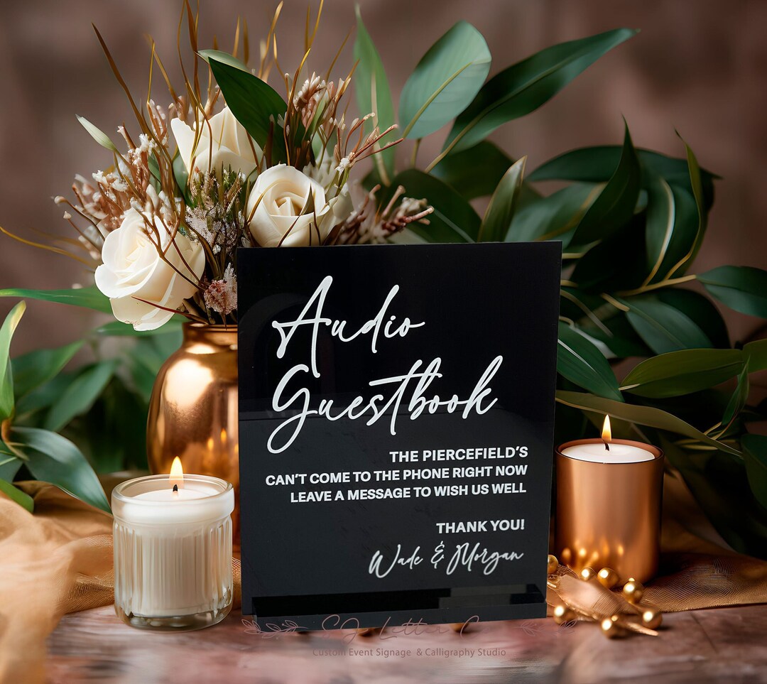 Acrylic Wedding Audio Guest Book Sign: Modern Minimalist Design - Etsy