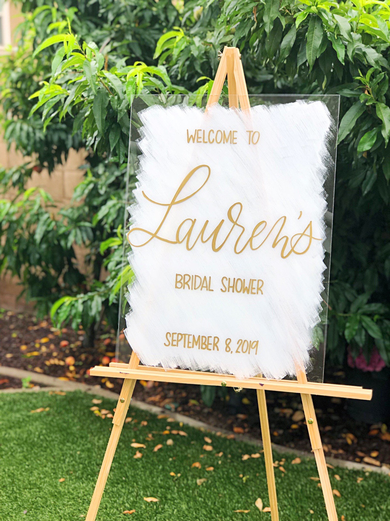 Acrylic Bridal Shower Welcome Sign Painted Back Acrylic | Etsy