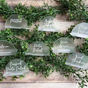Frosted Acrylic Food Label Sign: Buffet, Store, Restaurant - 3.5"w X 2 ...