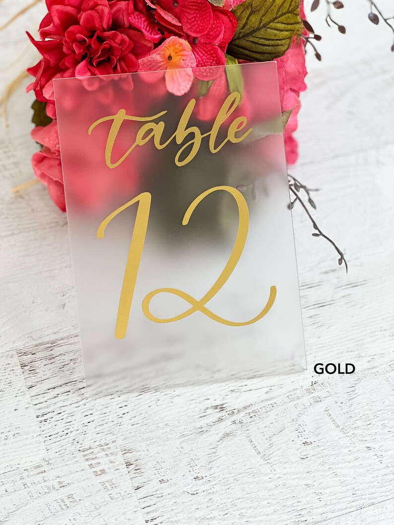 Frosted Acrylic Table Number Sign Frosted and White Acrylic | Etsy