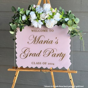 Acrylic Graduation Welcome Sign | Birthday Sign | Custom Acrylic Event ...