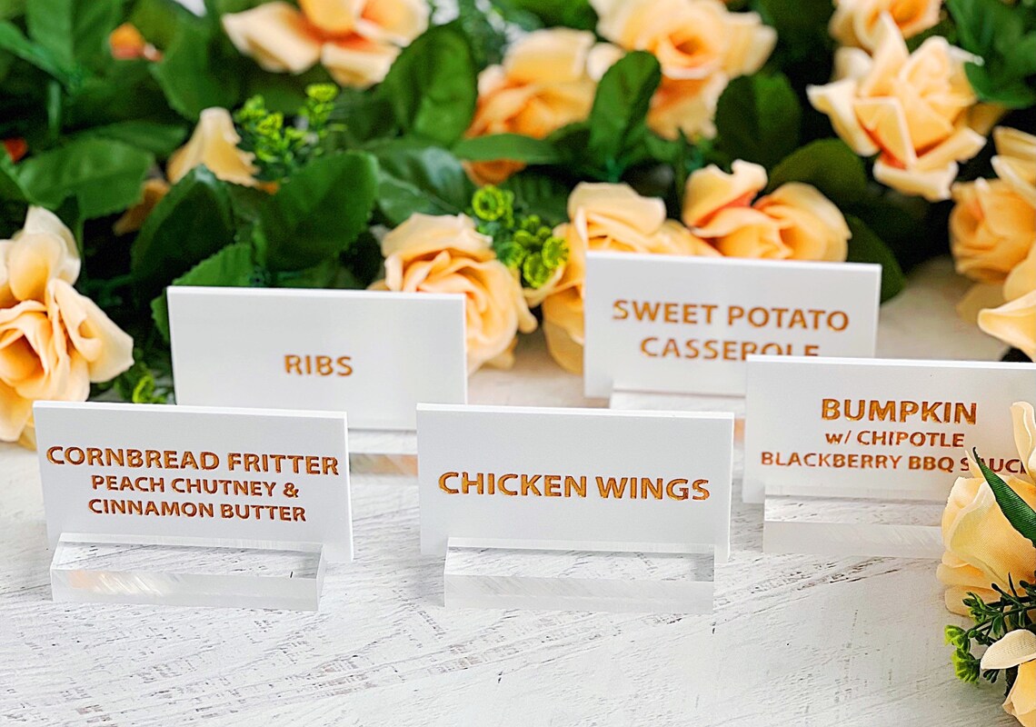 Buffet Food Acrylic Sign / Food Label Signs / Wedding Buffet - Etsy
