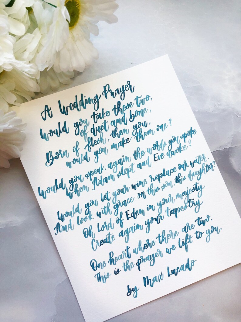 Wedding Vows Keepsake Hand Written Calligraphy Watercolor - Etsy