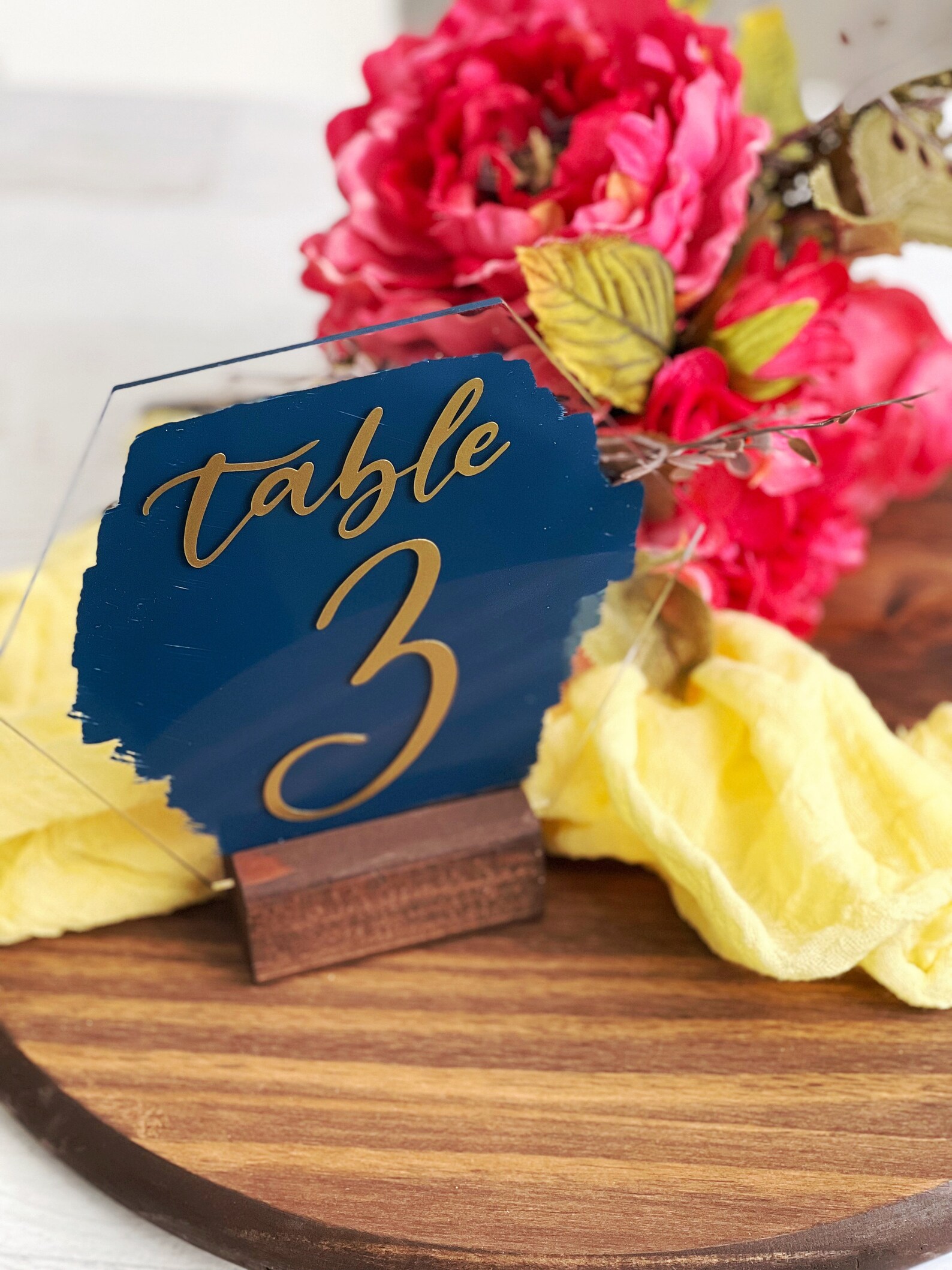 Back Painted Hexagon Acrylic Wedding Table Number Sign - Etsy