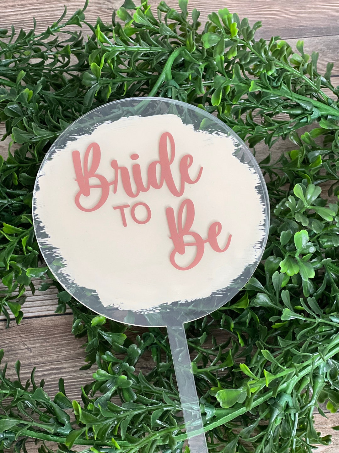 Round Acrylic Cake Topper | Personalized Acrylic Cake Topper | Bride to ...