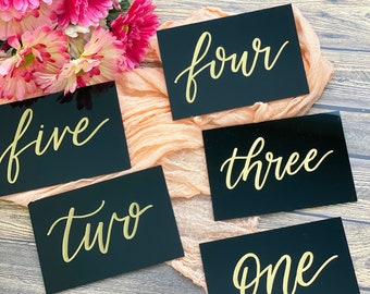 Back Painted Acrylic Wedding Table Number Sign | Etsy