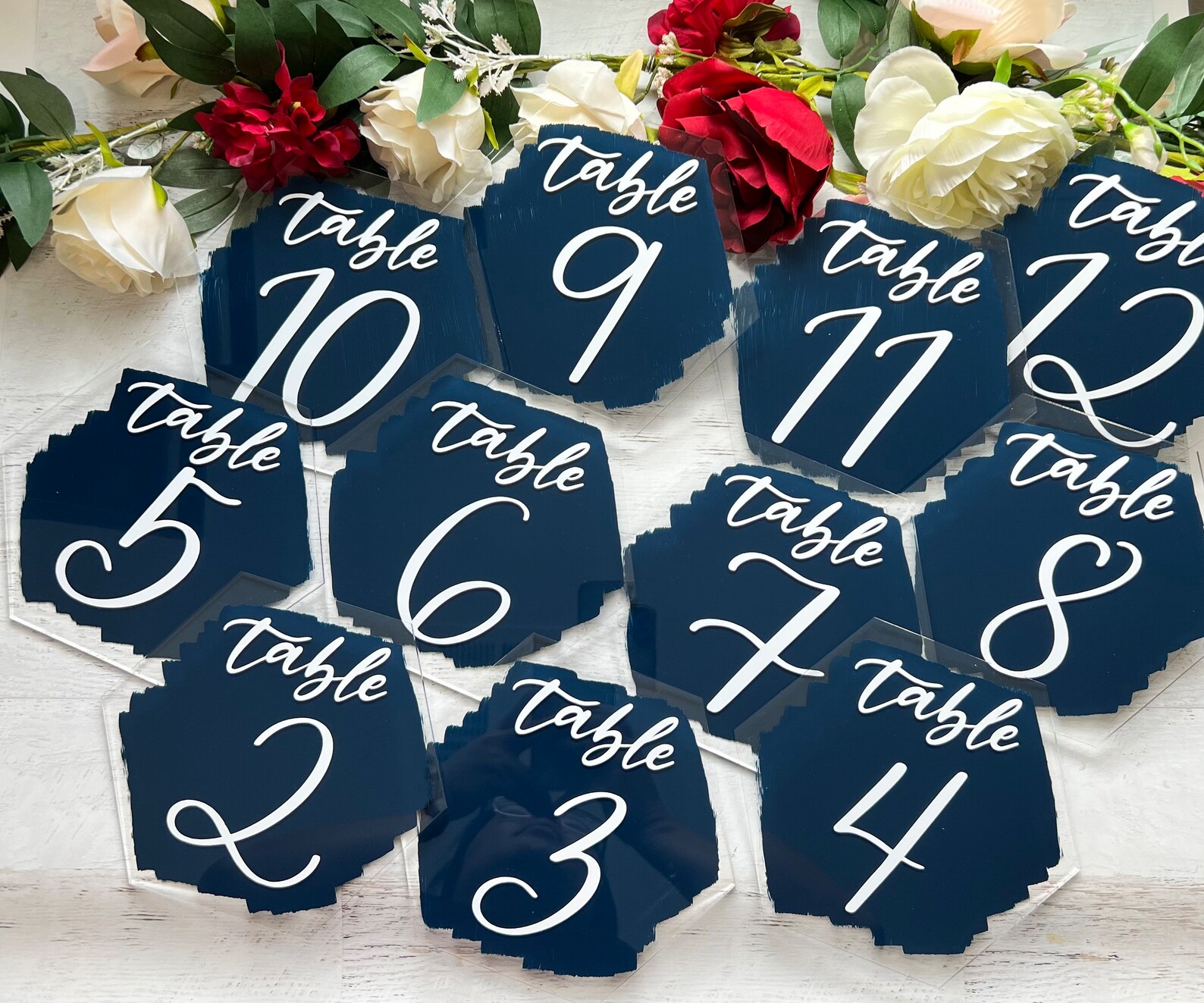 Back Painted Hexagon Acrylic Wedding Table Number Sign - Etsy