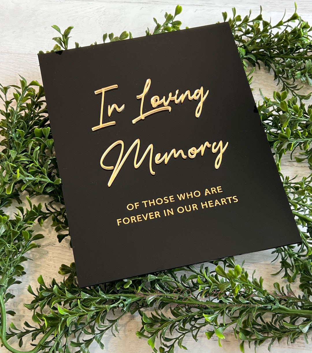 In Loving Memory 3D Acrylic Sign | 3D Social Media Sign | QR Code ...