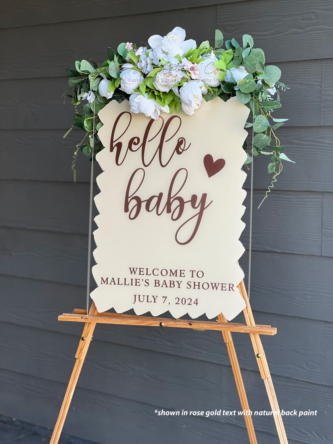 Personalized Acrylic Baby Shower Sign: Back Painted Welcome Decor - Etsy