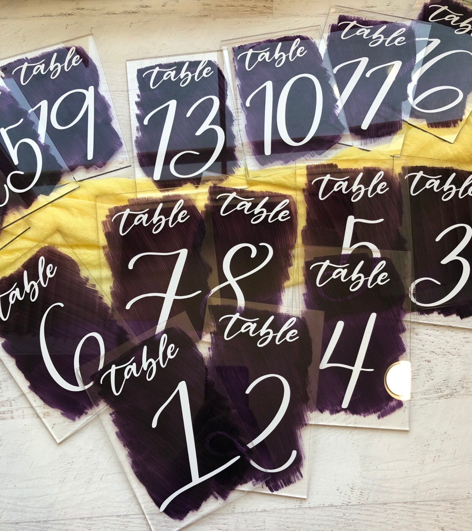Back Painted Acrylic Wedding Table Number Sign - Etsy