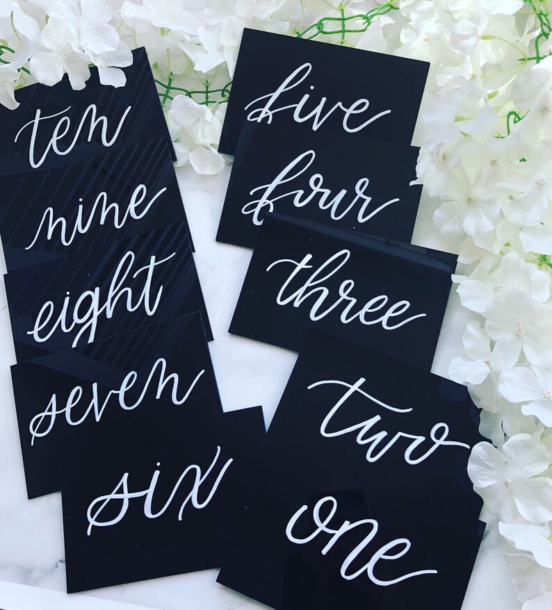 Black Acrylic Wedding Table Number Sign Black Acrylic - Etsy