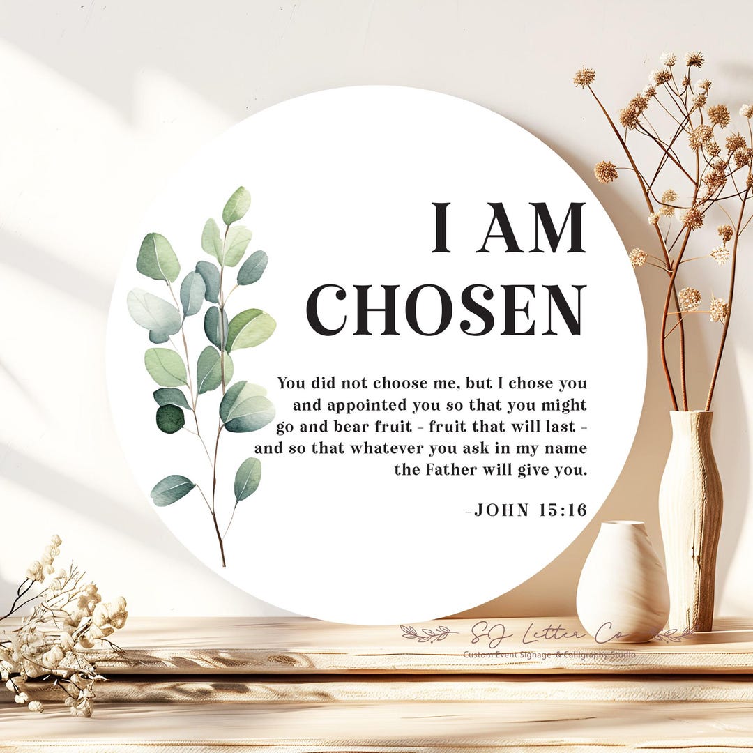 I Am Chosen Acrylic Sign: Personalized Bible Verse Decor - Etsy