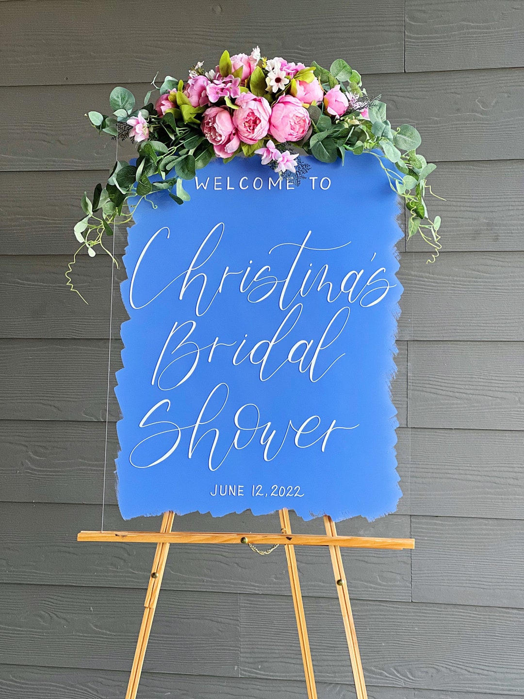 Acrylic Bridal Shower Welcome Sign Painted Back Acrylic Wedding Sign ...