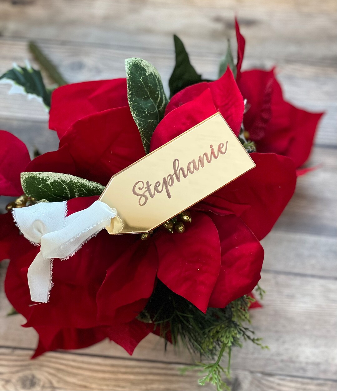 Personalized Mirror Acrylic Gift Tag Personalized Stocking Tag Engraved ...