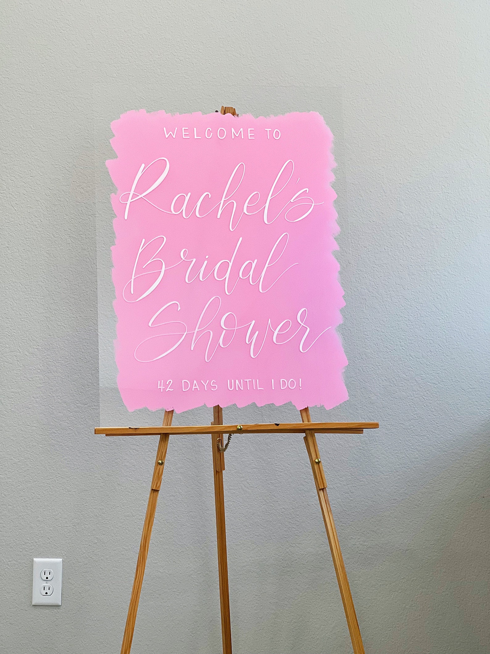 Acrylic Bridal Shower Welcome Sign Painted Back Acrylic - Etsy