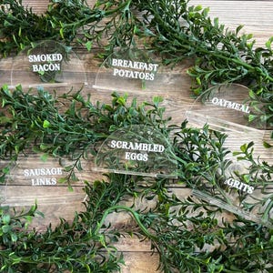 Frosted Acrylic Food Label Sign: Buffet, Store, Restaurant - 3.5"w X 2 ...