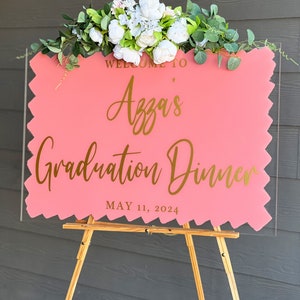 Acrylic Graduation Welcome Sign | Birthday Sign | Custom Acrylic Event ...