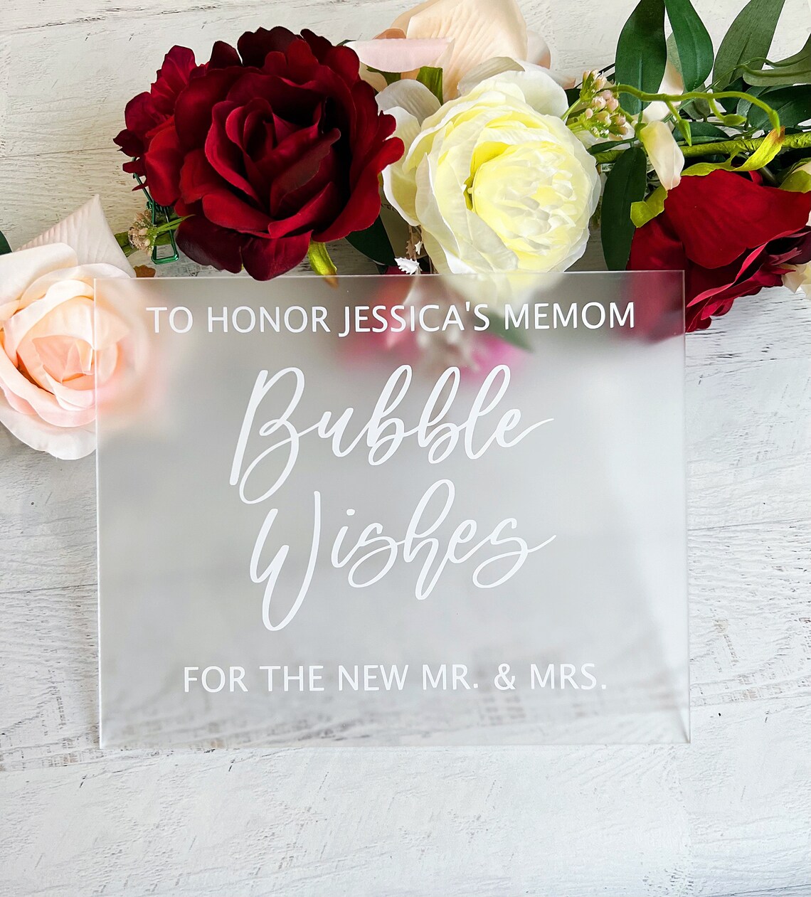 Frosted Acrylic Wedding Sign Custom Calligraphy Wedding | Etsy