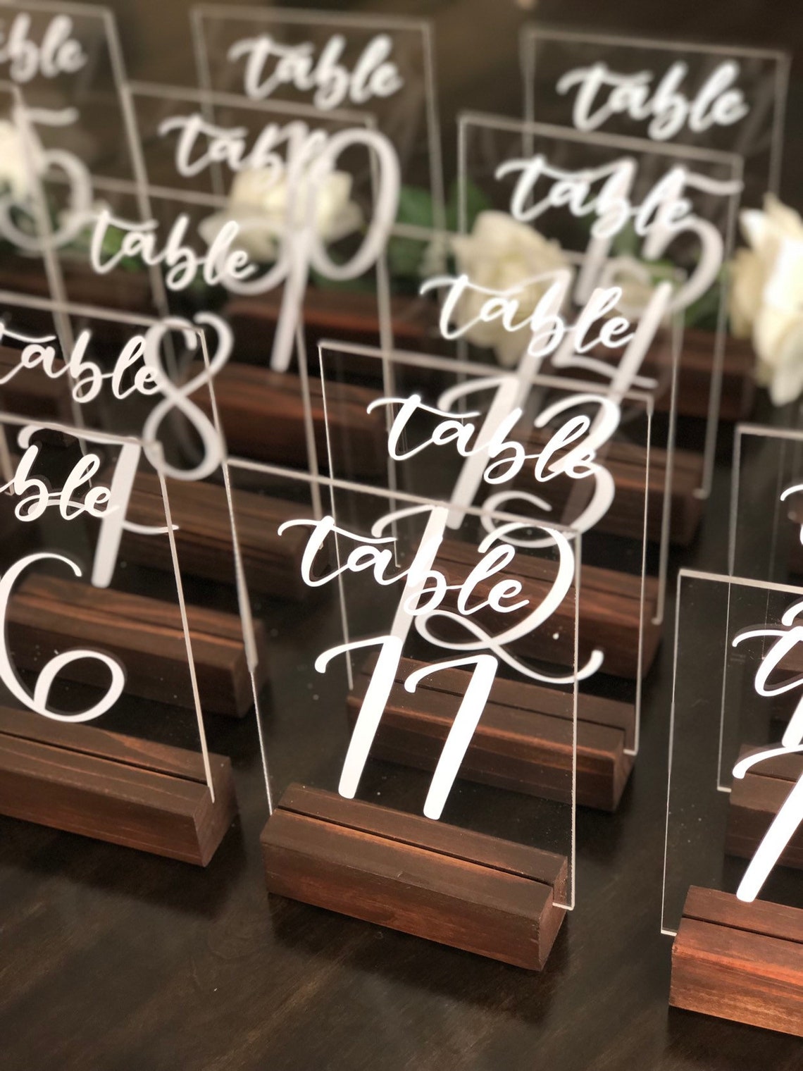 Clear Acrylic Wedding Table Number Sign - Etsy