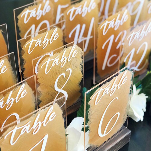 Back Painted Acrylic Wedding Table Number Sign - Etsy