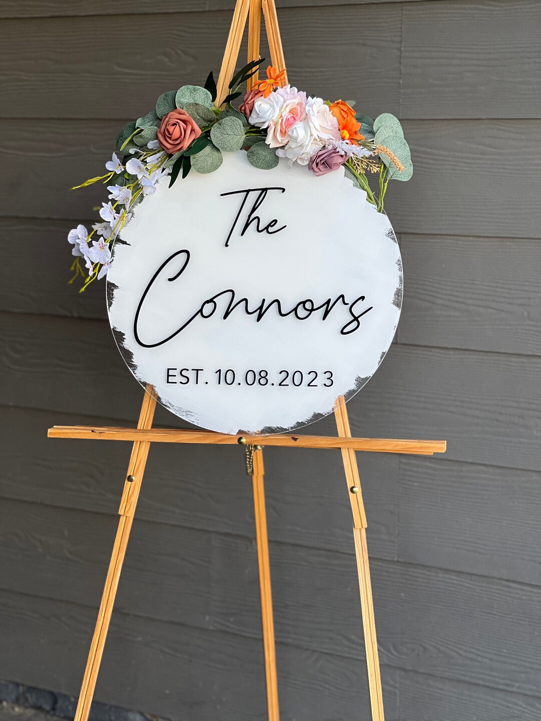 Last Name Round 3D Acrylic Sign Custom Acrylic 3D Name Sign Family Name ...