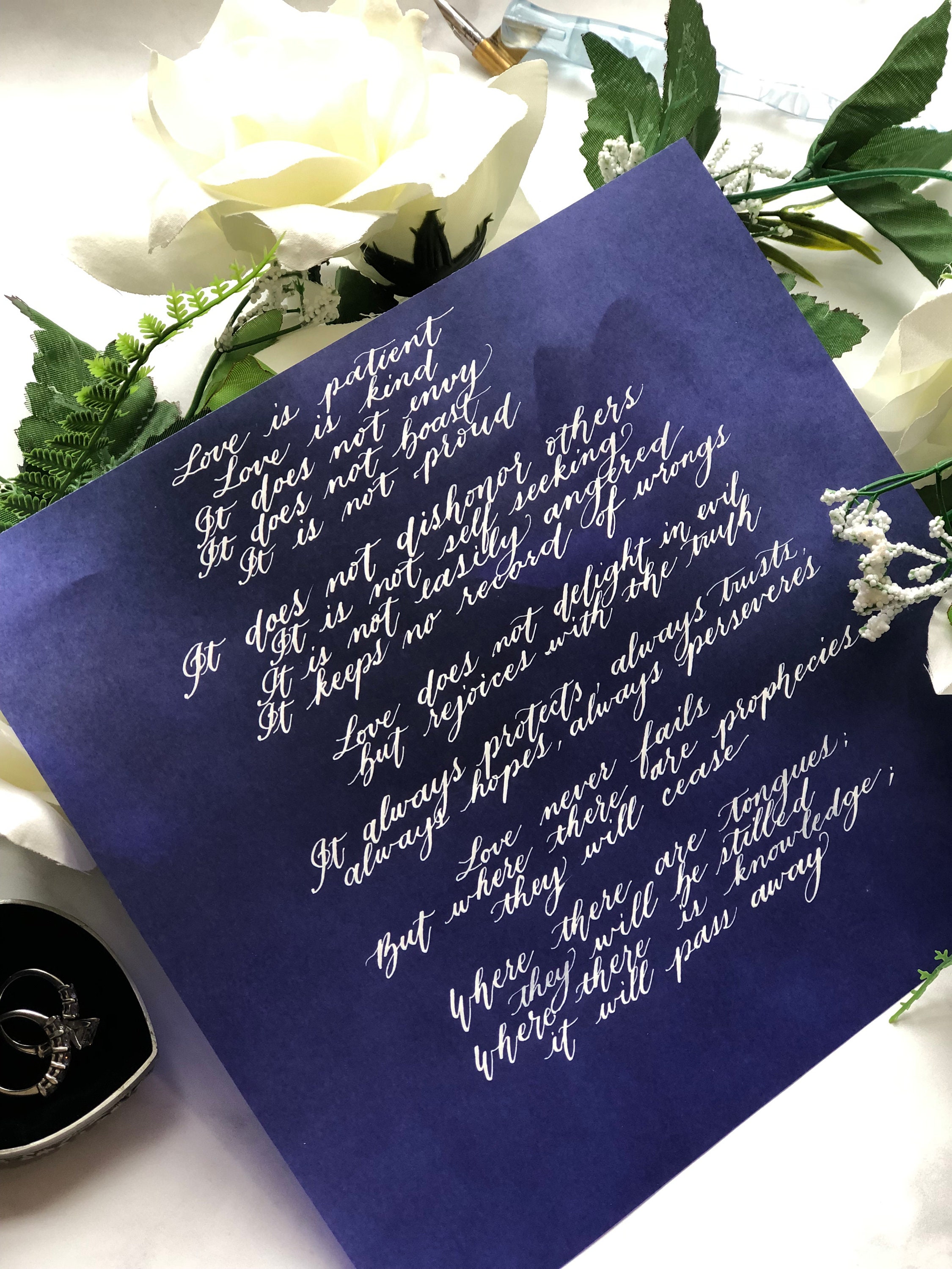 Wedding Vows Keepsake Hand Written Calligraphy Wedding Vows | Etsy