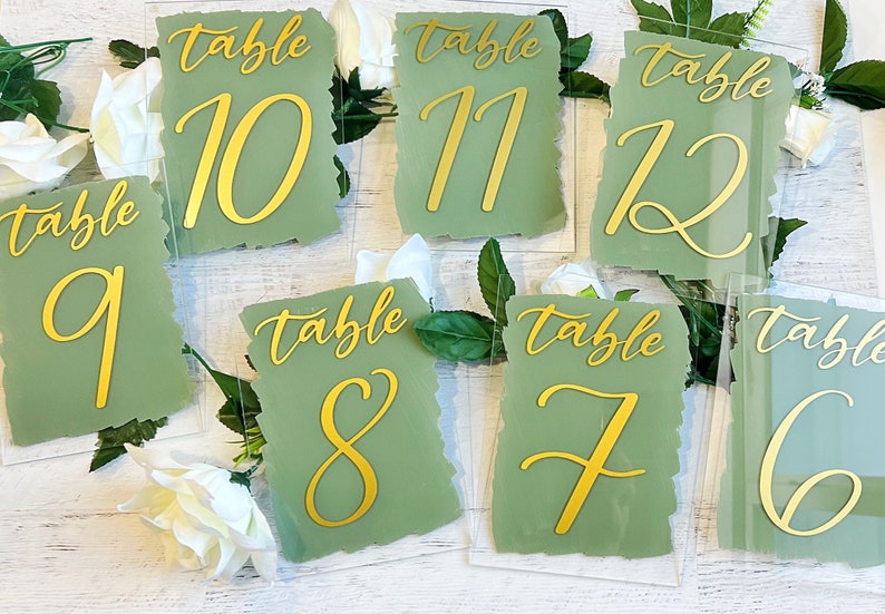 Back Painted Acrylic Wedding Table Number Sign - Etsy