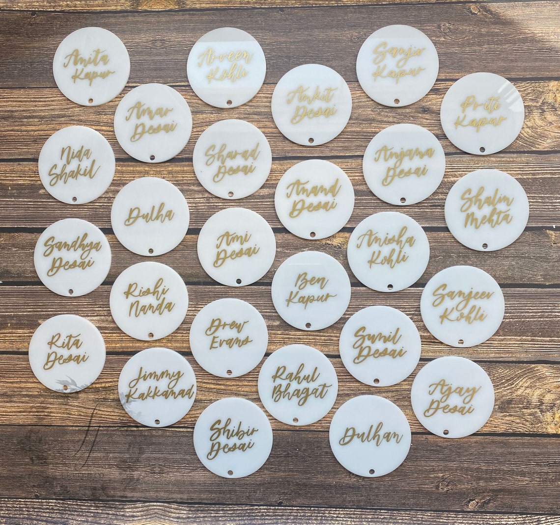 Round Acrylic Wedding Place Cards 3INCH Round Acrylic Place - Etsy