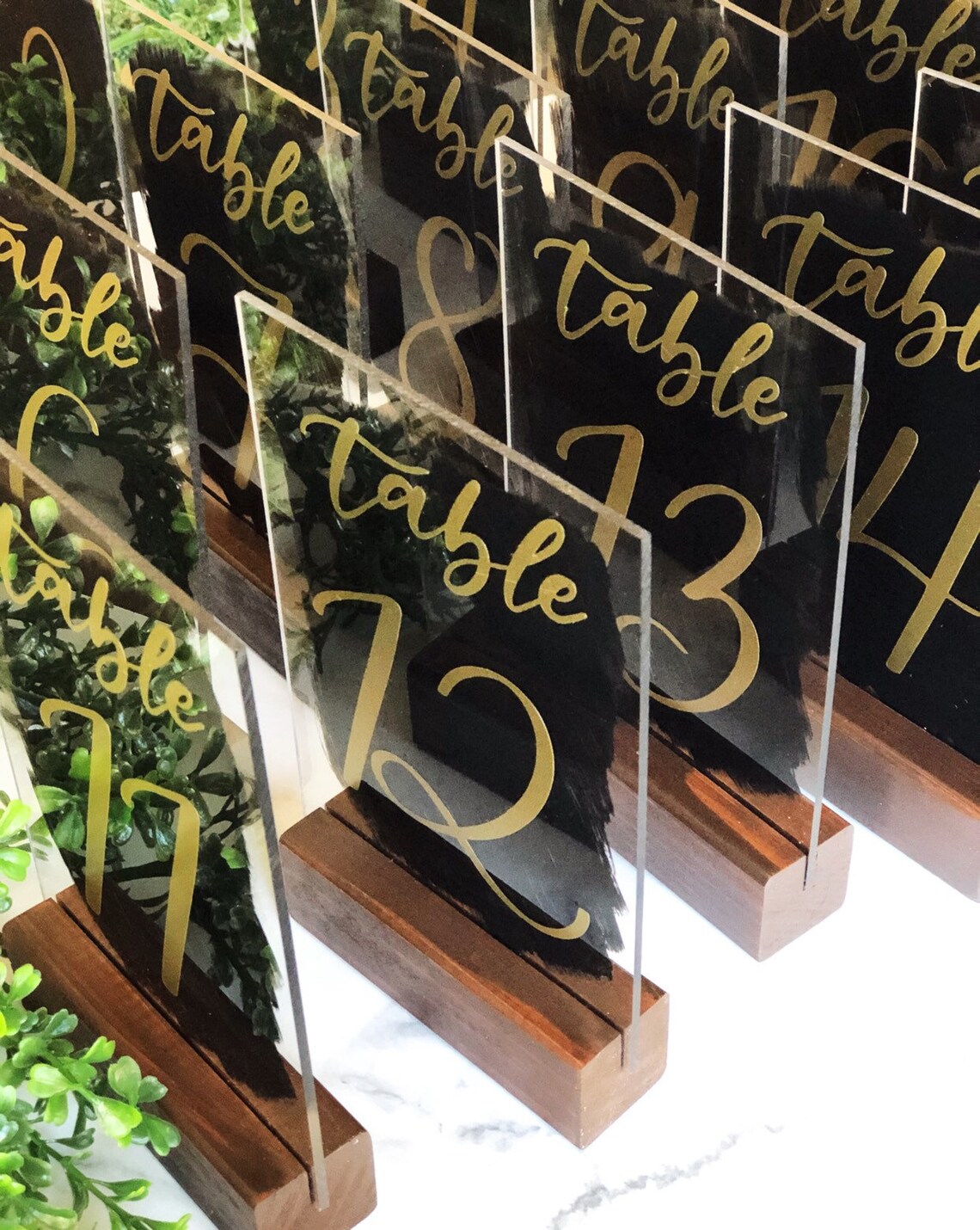 Back Painted Acrylic Wedding Table Number Sign - Etsy